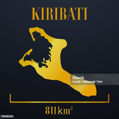 Kiribati 황금 단단한 국가 윤곽선 실루엣 인포 그래픽 벡터 일러스트 레이션 고립 된 개체 배경에 대한 세계지도 템플릿의 현실적인 조각 모든 국가에서 설정 가정 생활에