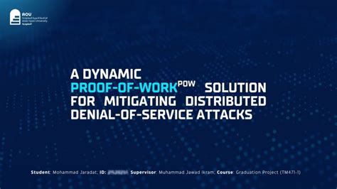 Networksecurity Cybersecurity Cloudsecurity Ddos Proofofwork… Mohammad Jaradat