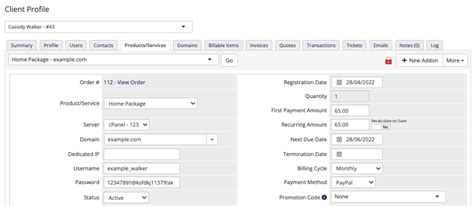 Access To The Default Service Id In The Services Tab In The User Profile In The Admin Area