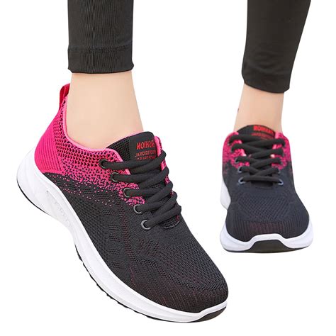Oyedens Running Shoes For Women Knit Lace Up Athletic Walking Jogging