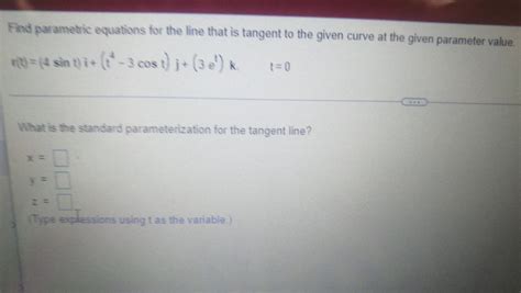 Solved Find Parametric Equations For The Line That Is