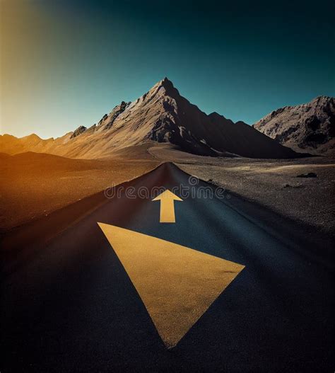 Arrow At Empty Road Stock Illustration Illustration Of Growth 268720454
