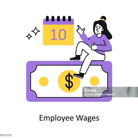 Employee Wages Vector Flat Design Illustration Symbol On White