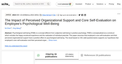 The Impact Of Perceived Organizational Support And Core Self Evaluation