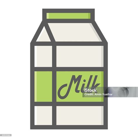 우유 채워진된 개요 아이콘 음식 및 음료 유제품 기호 벡터 그래픽 흰색 배경 Eps 10에 다채로운 선 패턴 건강한 식생활에 대한 스톡 벡터 아트 및 기타 이미지 Istock