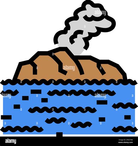 Island Volcano Color Icon Vector Illustration Stock Vector Image And Art Alamy