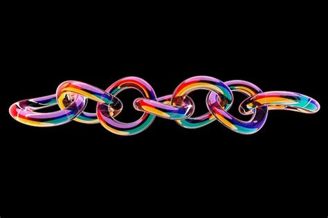 Premium Photo 3d Colorful Chain On A Black Background Digital Code
