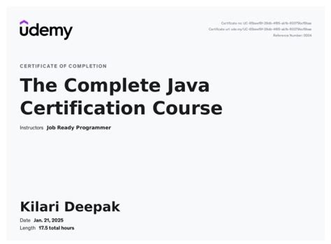 Java Certification Skillrefresh Udemy Programming Deepak Kilari