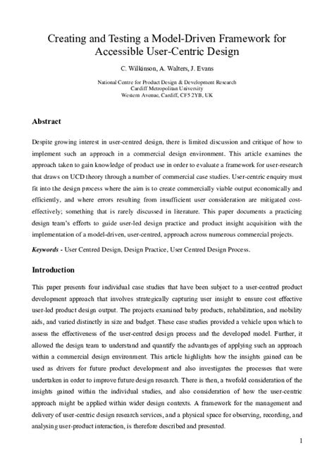 Pdf Creating And Testing A Model Driven Framework For Accessible User