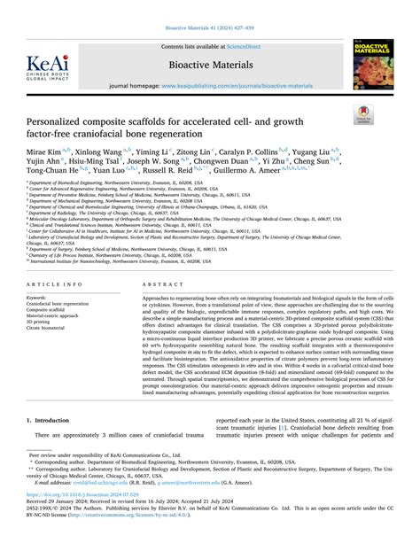 Pdf Personalized Composite Scaffolds For Accelerated Cell And Growth Factor Free Craniofacial