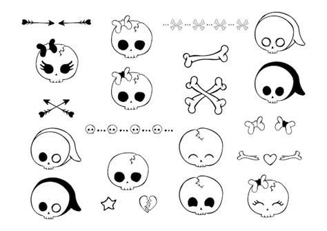 귀여운 할로윈 해골 벡터 일러스트 레이 션 프리미엄 벡터