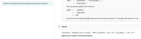 Solved Determine The PH Of Each Of The Following Chegg Com