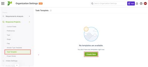 Creating Task Templates Home