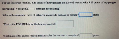 Oxygen Gas Formula