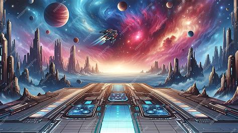Premium Ai Image Futuristic Background For 2d Space Game