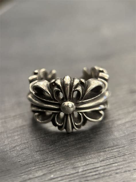 Chrome Hearts Double Floral Cross Ring Us7 Goat Vintage