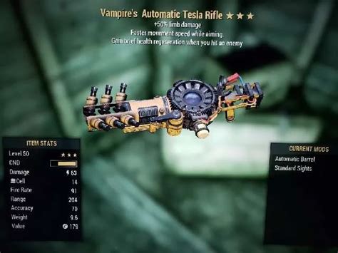 Weapon Vampires Tesla Rifle Fallout 76 Game Item Gameflip