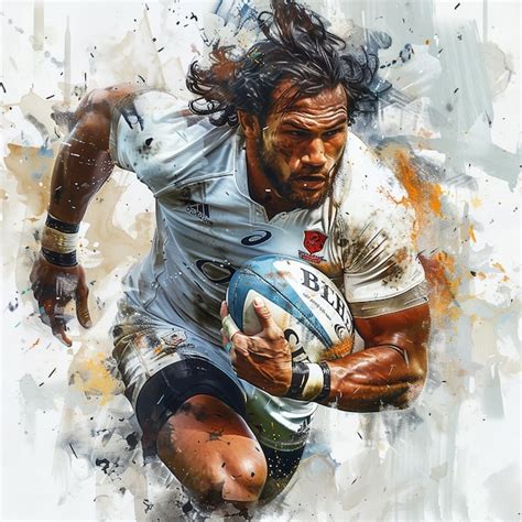 A Rugby Rugger Player Digital Illustration Premium Ai Generated Image