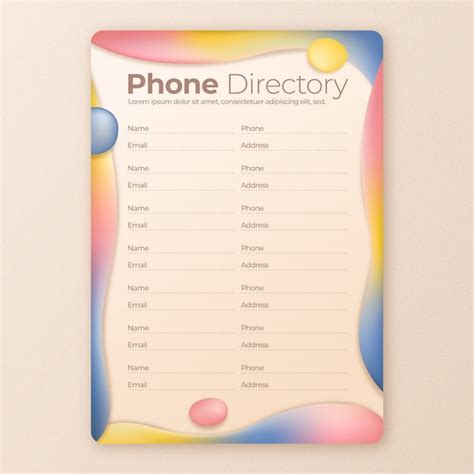 Phone Directory Template Free Vectors And Psds To Download