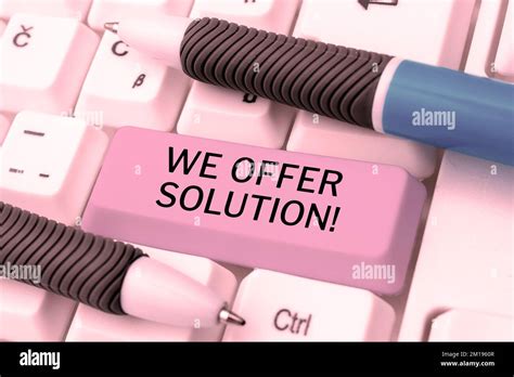 Text Caption Presenting We Offer Solution Business Concept Give Means Of Solving Problem Or
