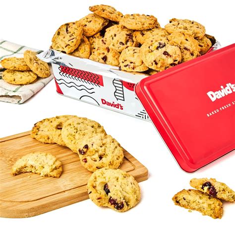 Davids Cookies Cranberry Pistachio Biscuits Sweet Sampler Tin