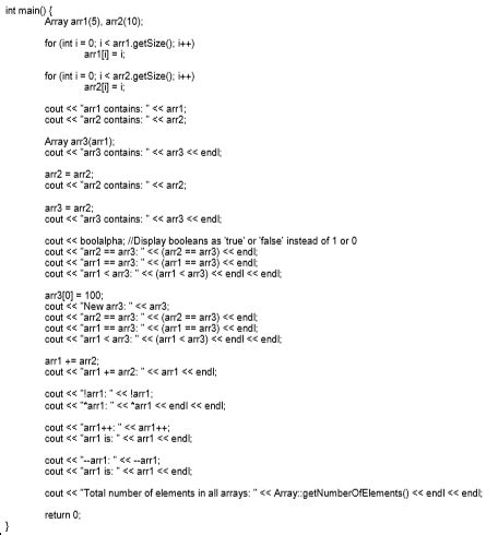 Solved C Overview Your Goal Is To Create An Array Class Chegg