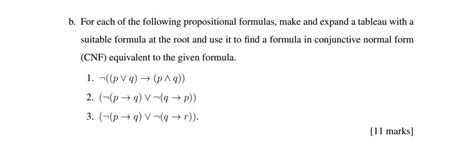 solved b for each of the following propositional formulas