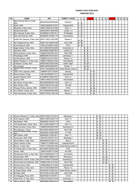 Jadwal Code Blue November 2023 Pdf