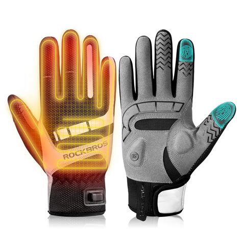 Rockbros Fahrradhandschuhe Beheizbare Handschuhe über Usb Und Stoßdämpfend Mit Touchfunktion