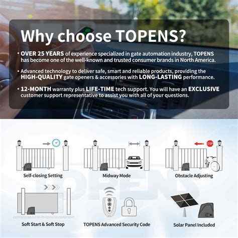 Solar Powered Driveway Sliding Gate Opener Topens