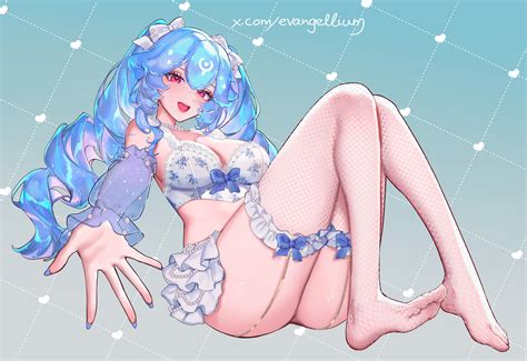 Rule 34 Ass Ass Focus Bao Vtuber Big Ass Big Butt Blue Hair Bra