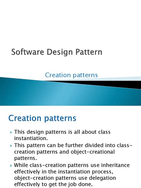 creational patterns part 1 pdf class computer programming method computer programming