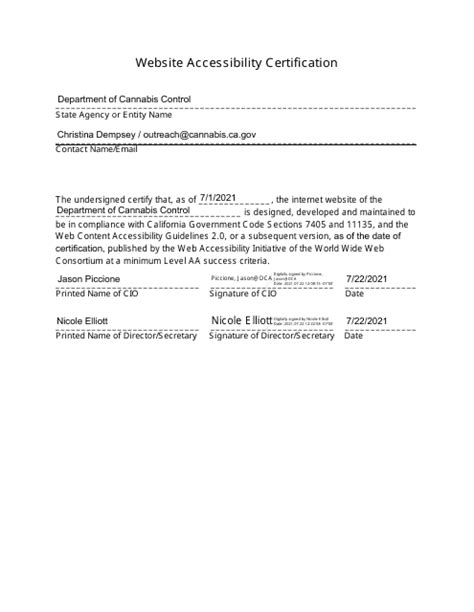 California Website Accessibility Certification Fill Out Sign Online