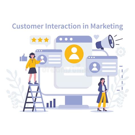 Customer Interaction In Marketing Concept Flat Vector Illustration Stock Vector Illustration