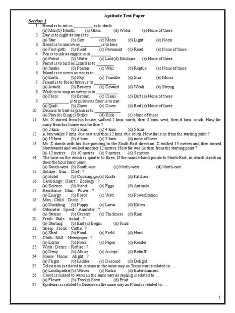 Aptitude Test Paper Analysis Of An Aptitude Test Assessing Logical And Analytical Reasoning