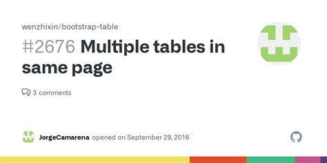 multiple tables in same page · issue 2676 · wenzhixin bootstrap table · github
