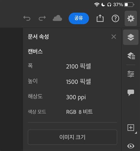 아이패드 포토샵 캔버스 크기 설정 지식in