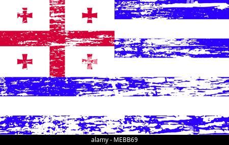Flag Of Ajaria With Old Texture Vector Illustration Stock Vector Image