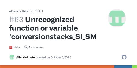 Unrecognized Function Or Variable Conversionstacks SI SM AlexisInSAR EZ InSAR Discussion