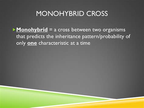 Monohybrid Cross Definition