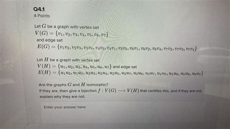 solved q4 1 4 points let g be a graph with vertex set v g