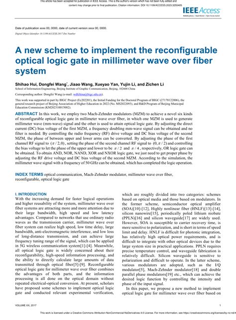 Pdf A New Scheme To Implement The Reconfigurable Optical Logic Gate