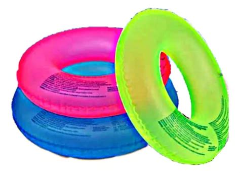 6 Dona Neon Flotador Salvavidas Inflable Grande 90 8años Meses Sin