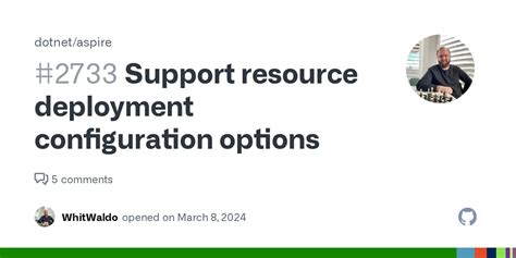 Support Resource Deployment Configuration Options · Issue 2733 · Dotnetaspire · Github