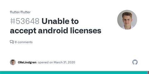 Unable To Accept Android Licenses · Issue 53648 · Flutterflutter · Github