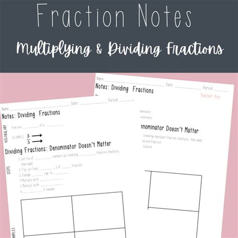 Multiplying And Dividing Fractions Guided Notes Grades 4 6 Tpt