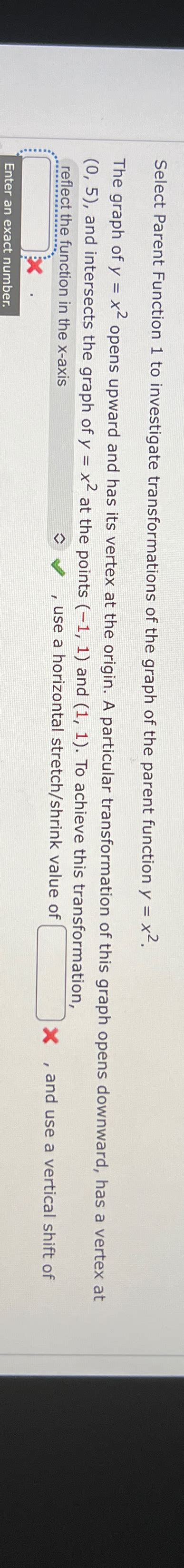 Solved Select Parent Function To Investigate Chegg