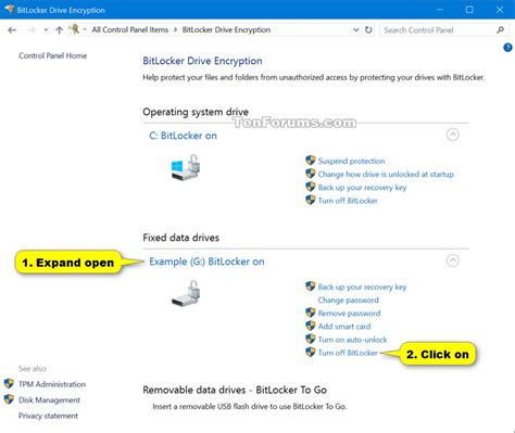 Turn On Or Off Bitlocker For Fixed Data Drives In Windows 10 Tutorials