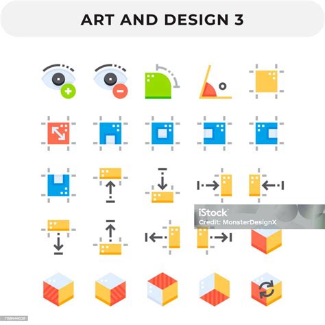 Ui용 플랫 아이콘 팩 웹 디자인 및 웹 사이트 응용 프로그램에 대한 픽셀 완벽한 벡터 아이콘 세트 3차원 형태에 대한 스톡