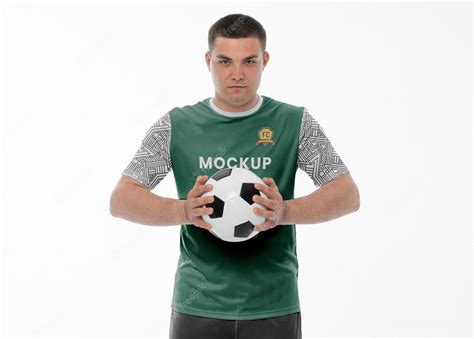 Premium Psd Man Dressed In Soccer Mock Up Kit